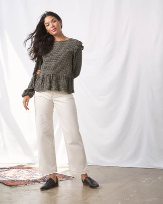 Ruffle Shoulder Blouse – United By Blue