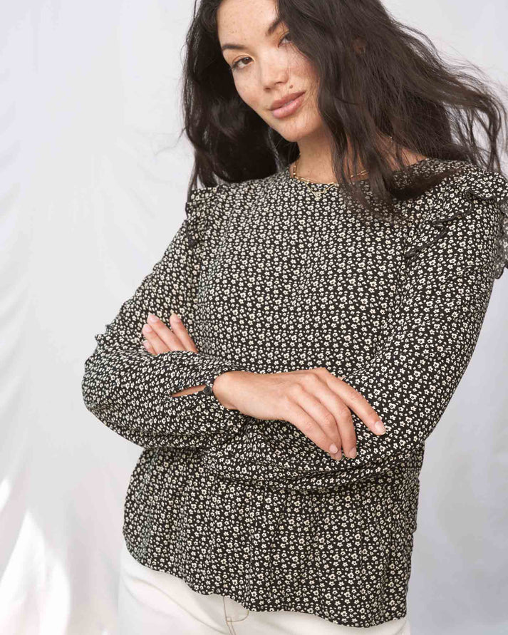 Ruffle Shoulder Blouse – United By Blue