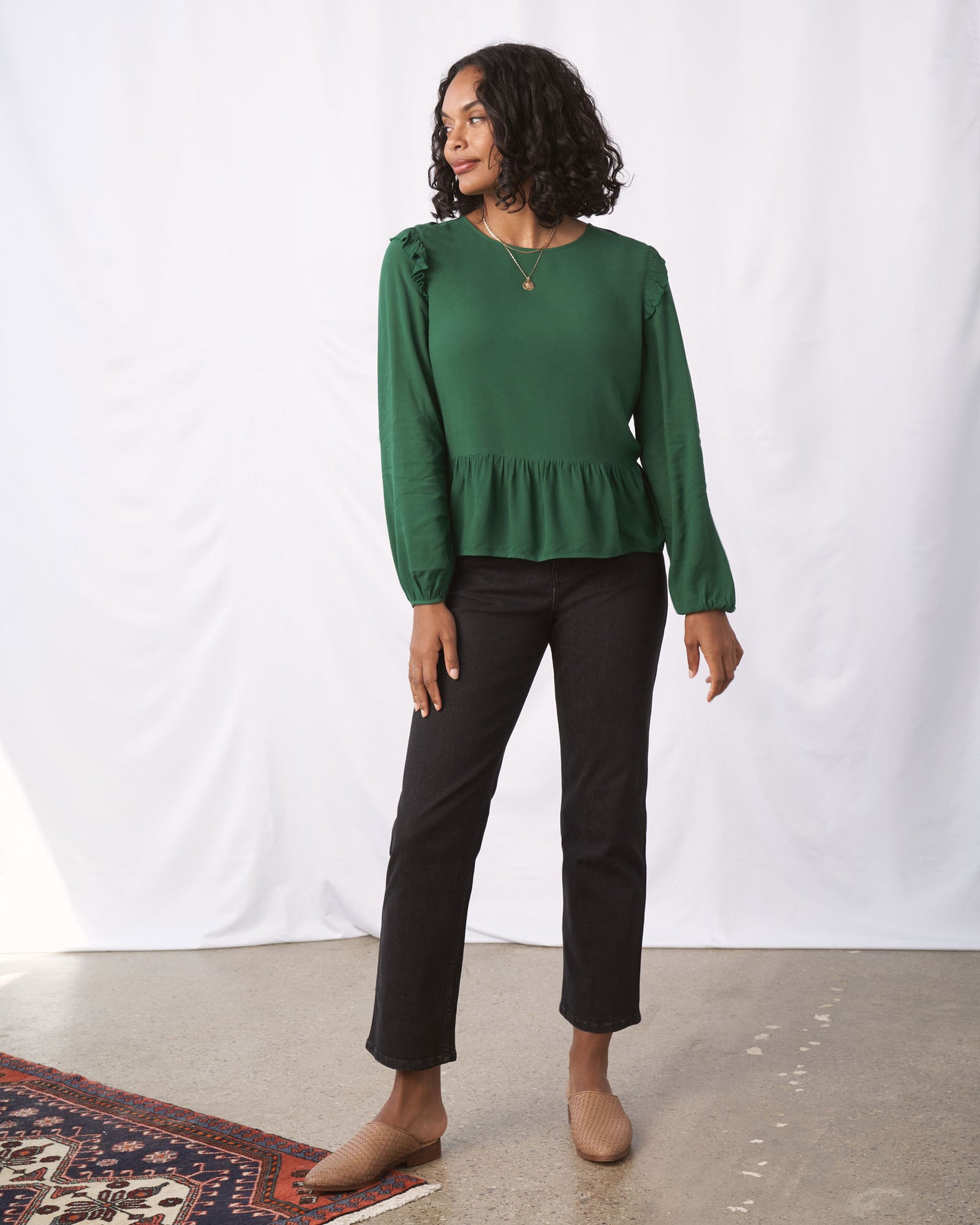 Ruffle Shoulder Blouse – United By Blue